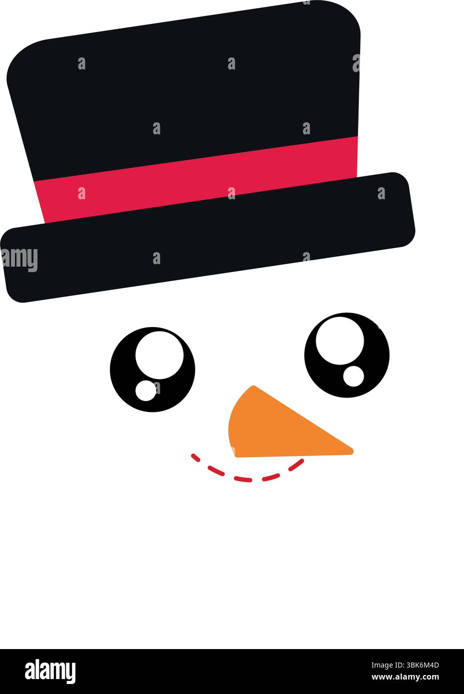 Snowman face with top hat. Vector Stock Vector Image & Art - Alamy