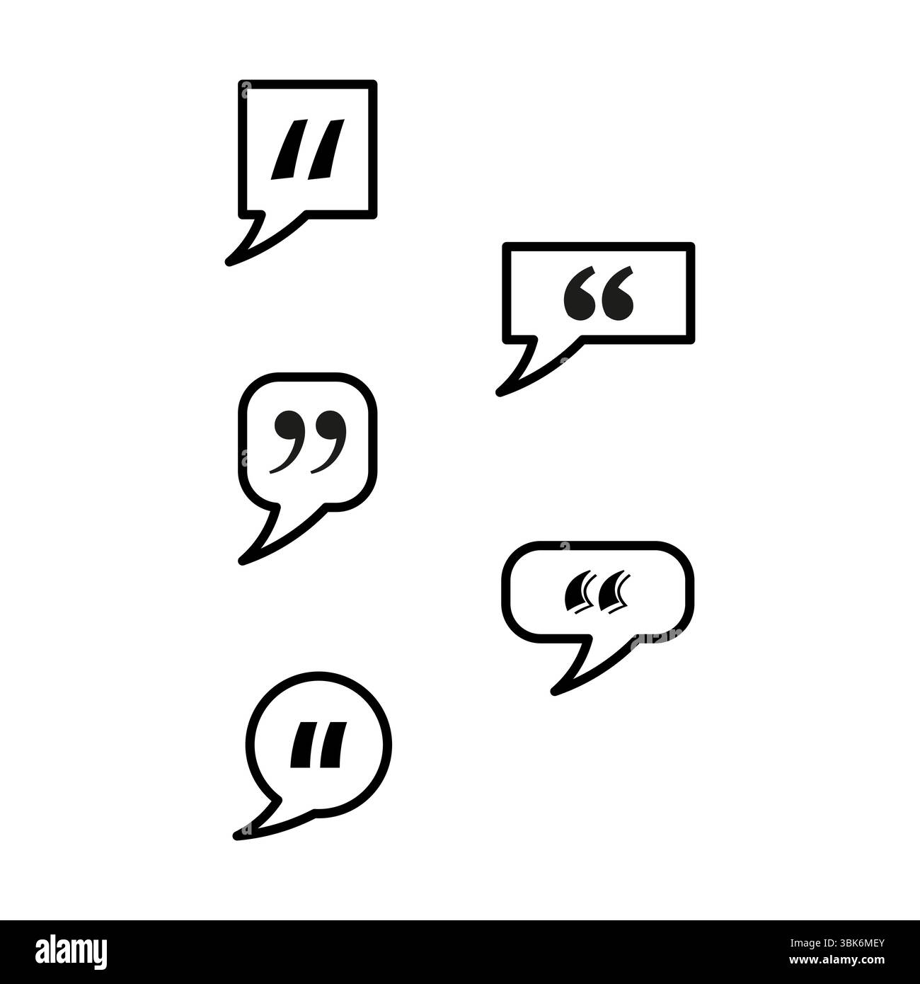 Speech bubble icons. Vector quote shapes. Dialogue communication symbol ...