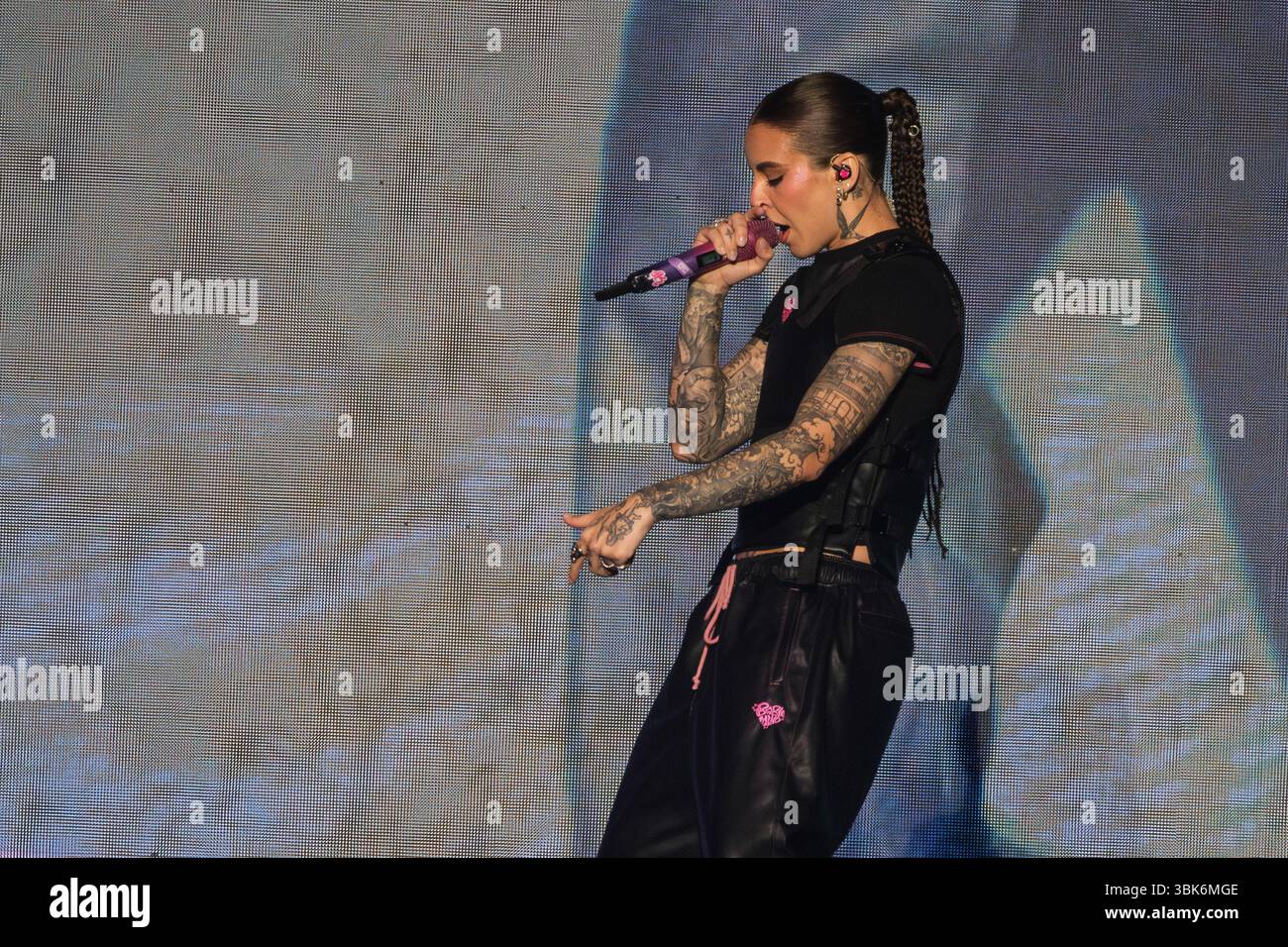 Puerto Rican singer and songwriter Young Miko during her concert at the ...