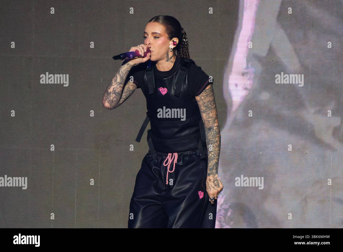 Puerto Rican singer and songwriter Young Miko during her concert at the ...