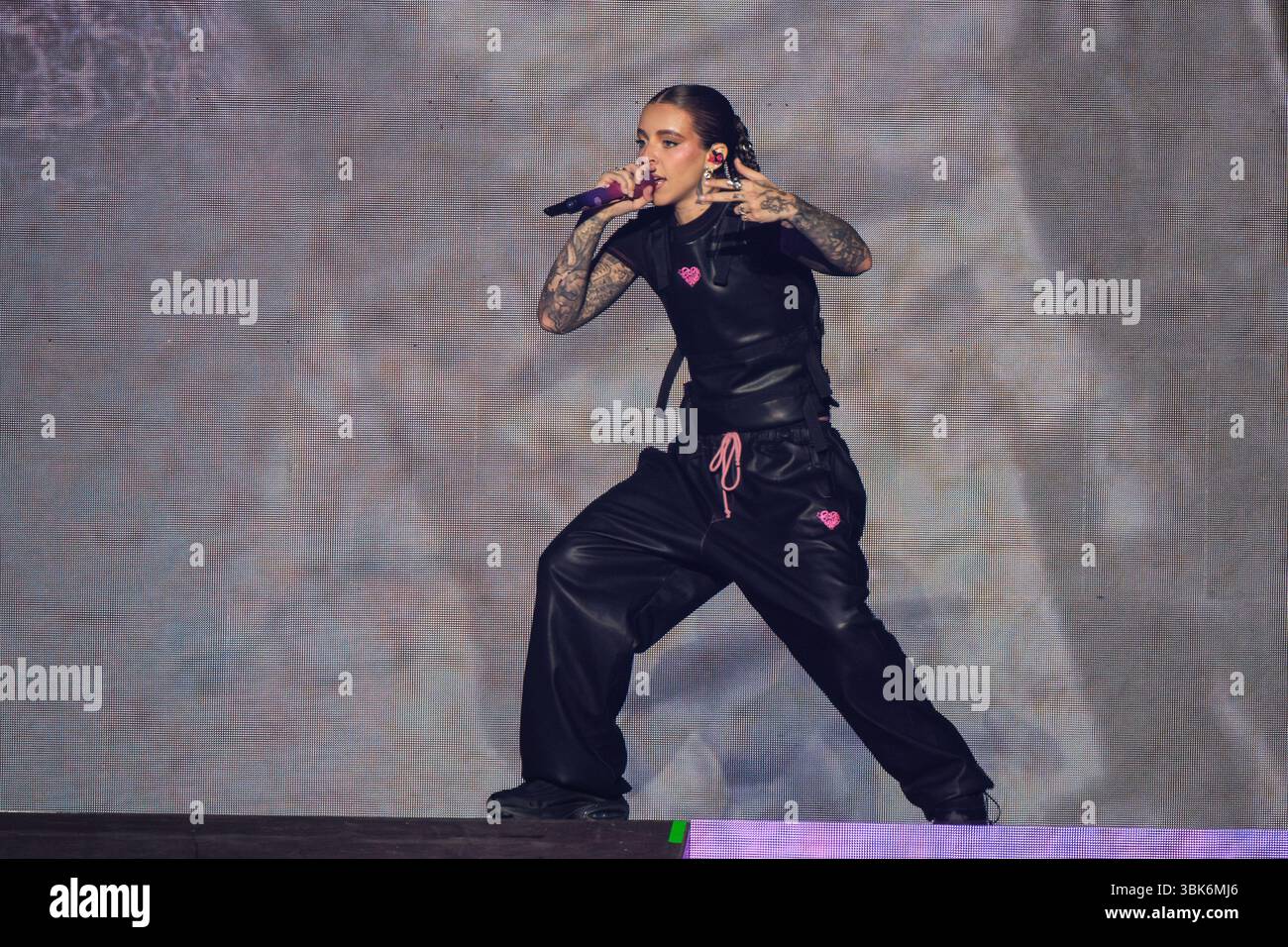 Puerto Rican singer and songwriter Young Miko during her concert at the ...