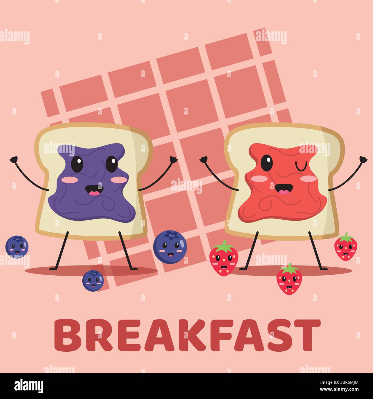 Happy jelly toast duo. Vector Stock Vector Image & Art - Alamy