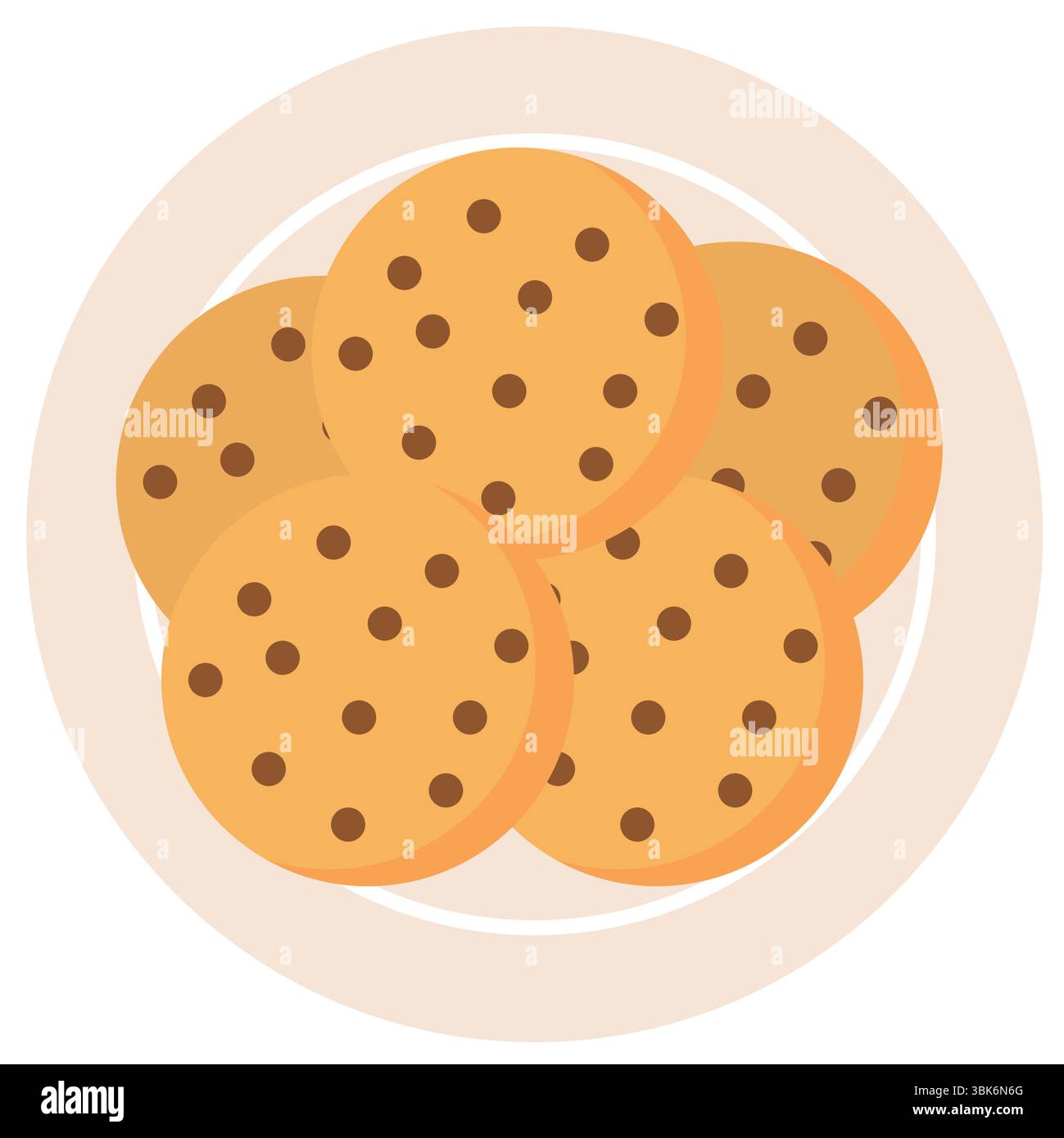 Round delicious cookies chocolate Stock Vector Images - Alamy