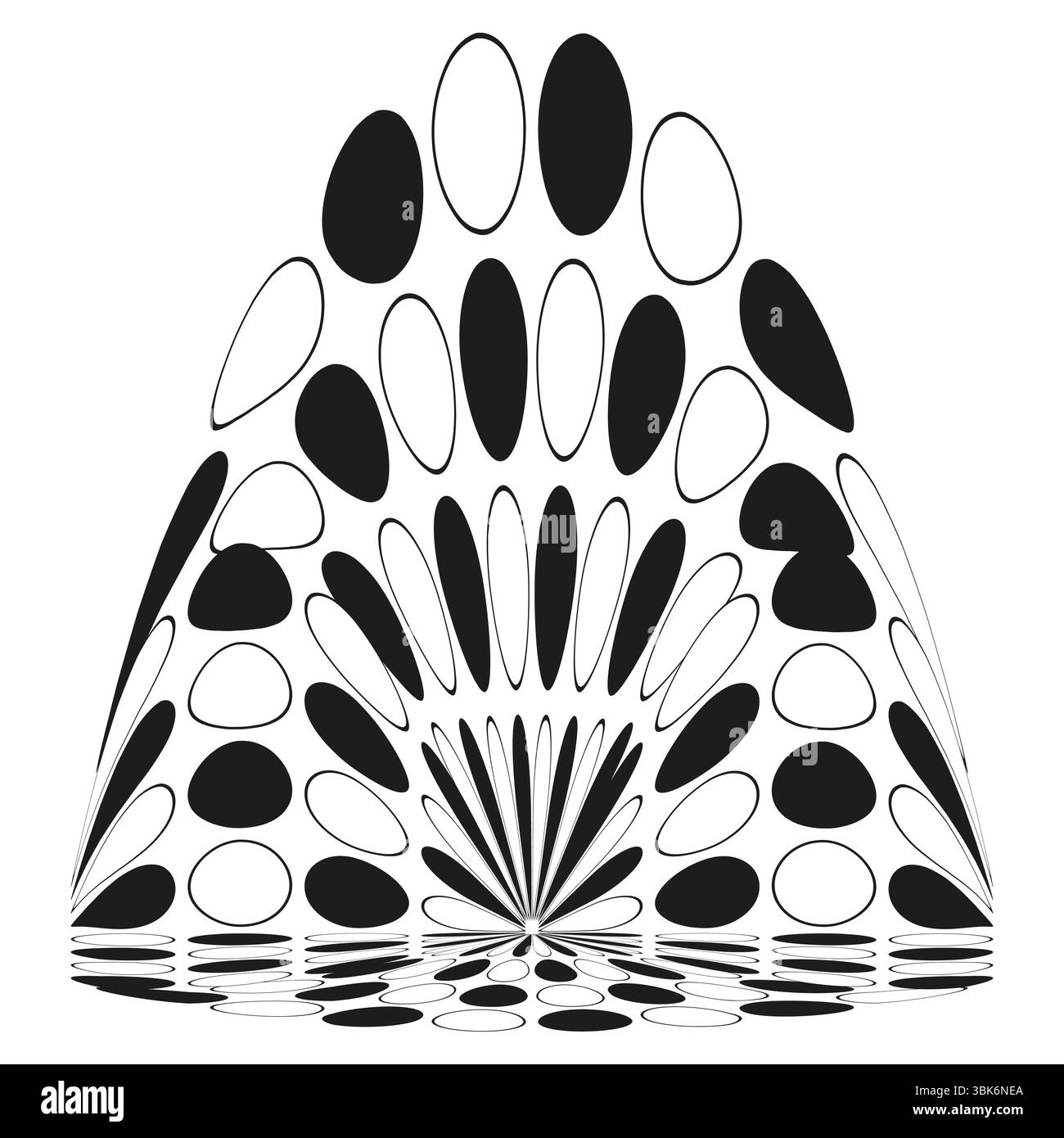 Radial teardrop burst. Petal like arrangement. Vector organic pattern ...