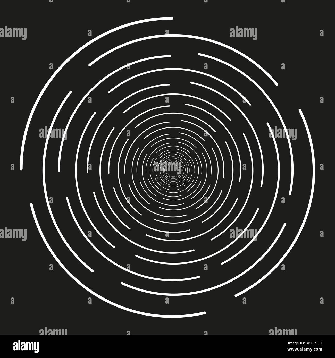 Spiral ring shape. Abstract tunnel symbol. Optical illusion vector ...