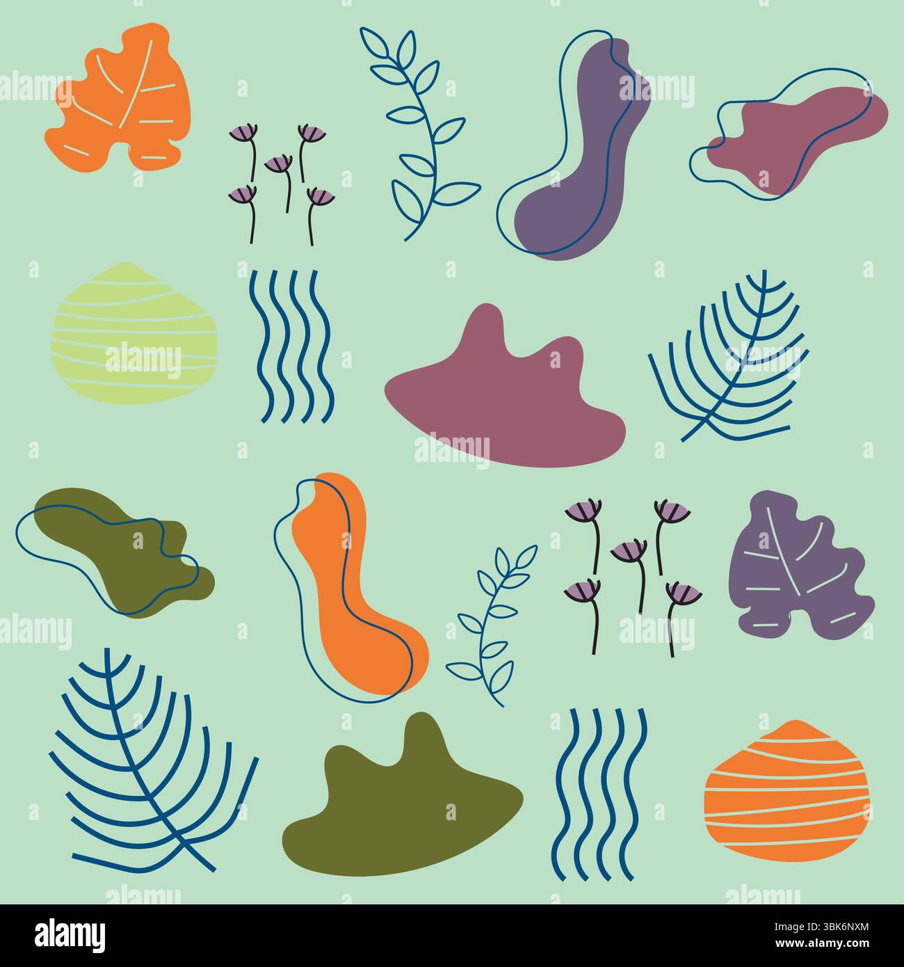 Abstract shapes background leaves Stock Vector Images - Alamy