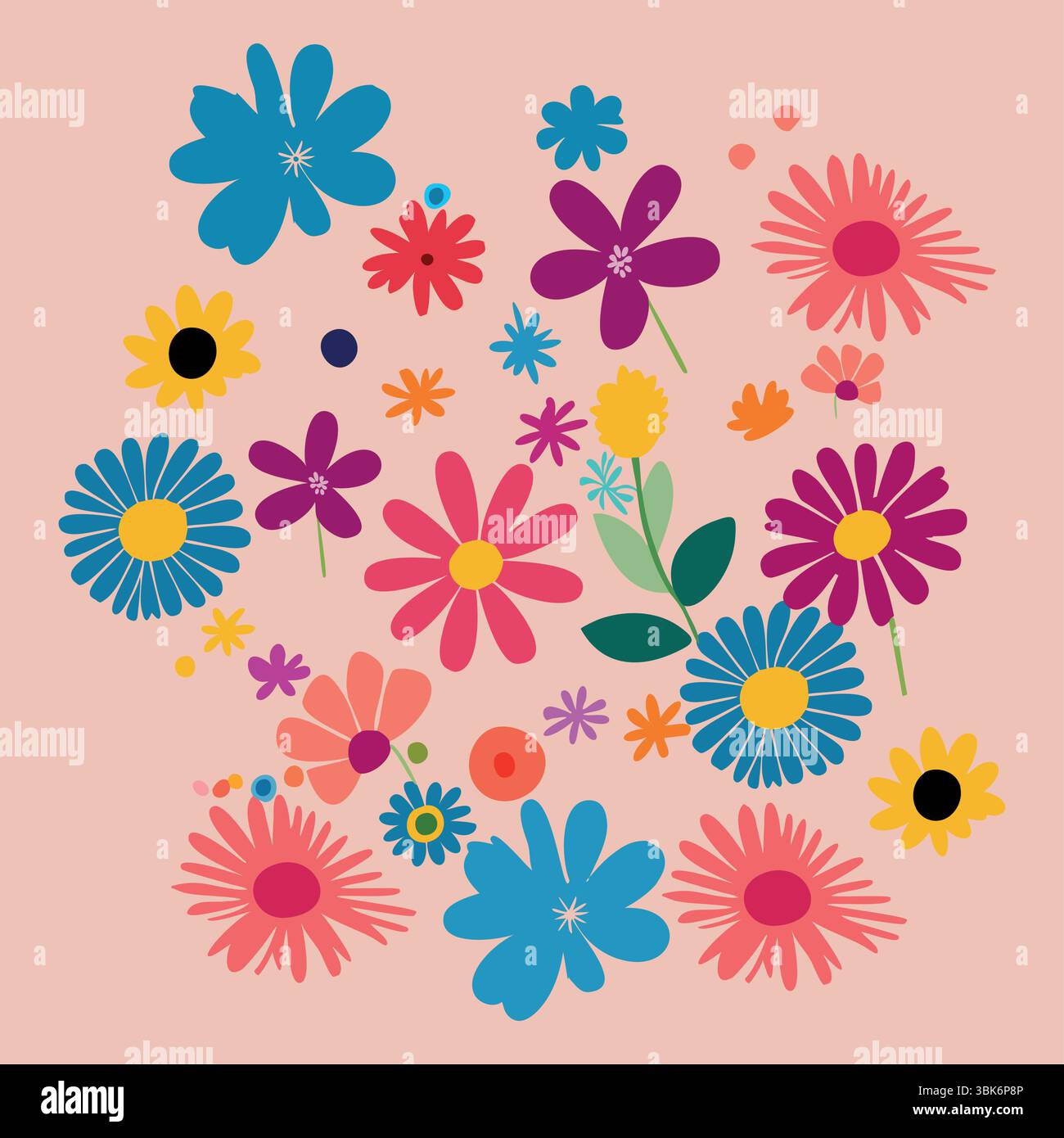 Colorful spring bouquet Stock Vector Images - Alamy
