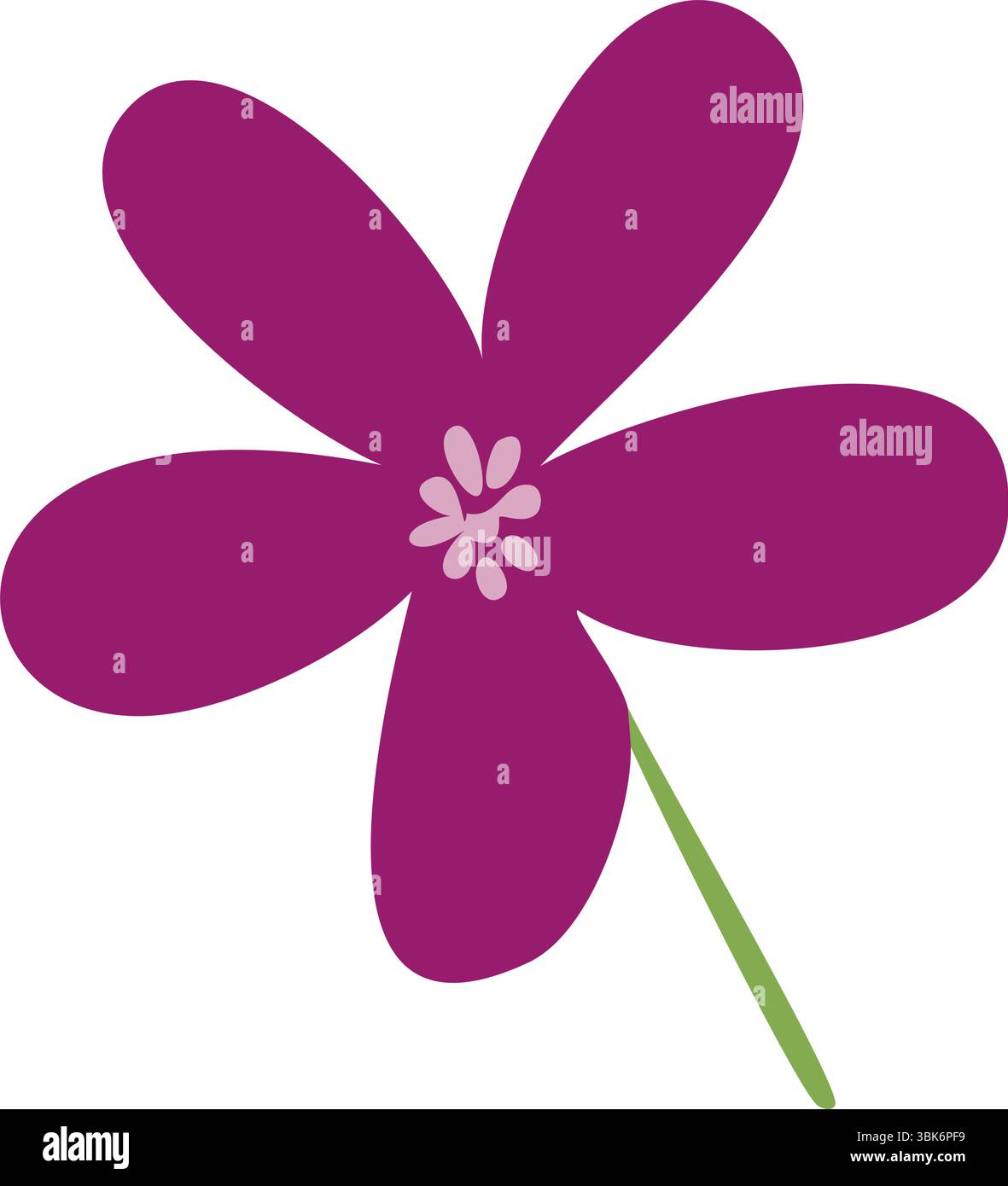 Five petal pink flower Stock Vector Images - Alamy