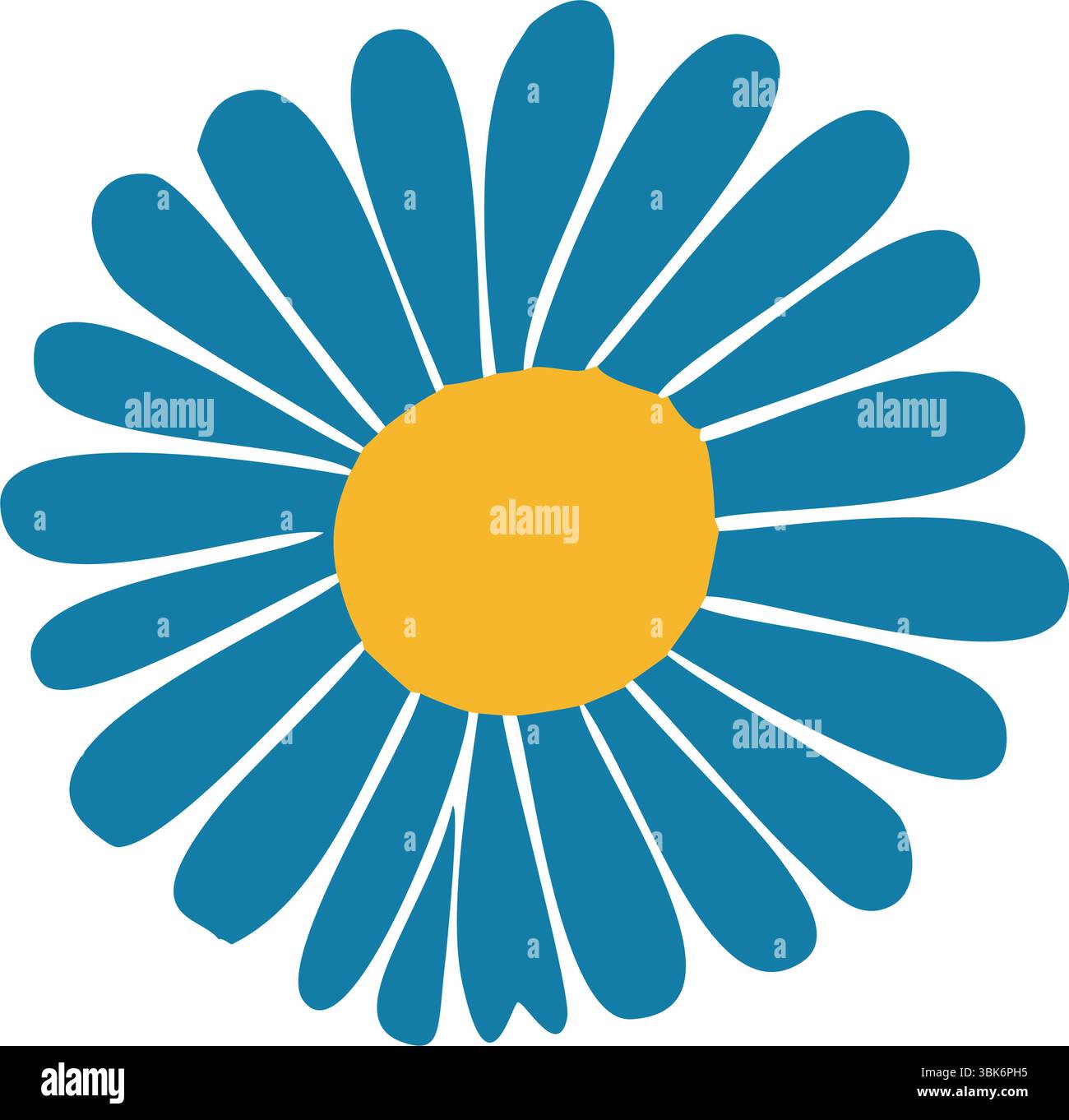 Blue flower yellow center Stock Vector Images - Alamy