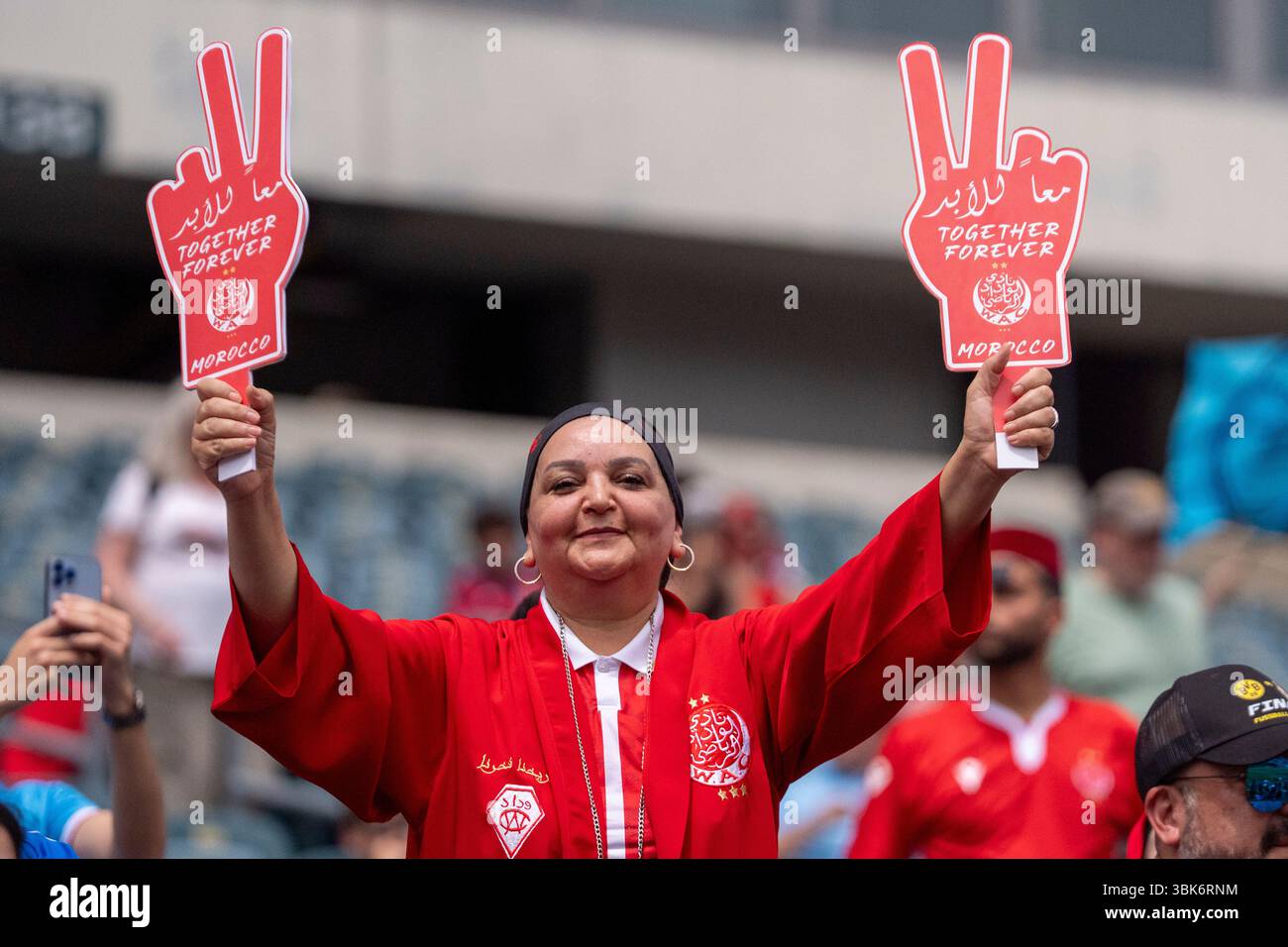 Wydad AC fan looks on during the Club World Cup group G soccer match ...
