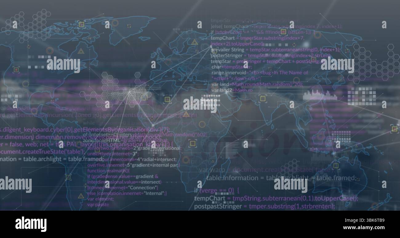 Displaying network interface in digital dashboard, highlighting world ...