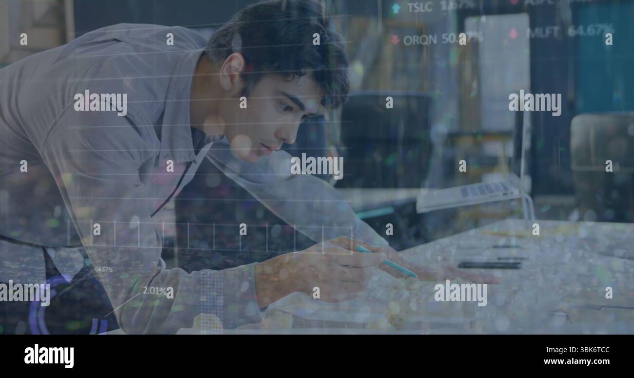 Annotating financial data on hi-res stock photography and images - Alamy