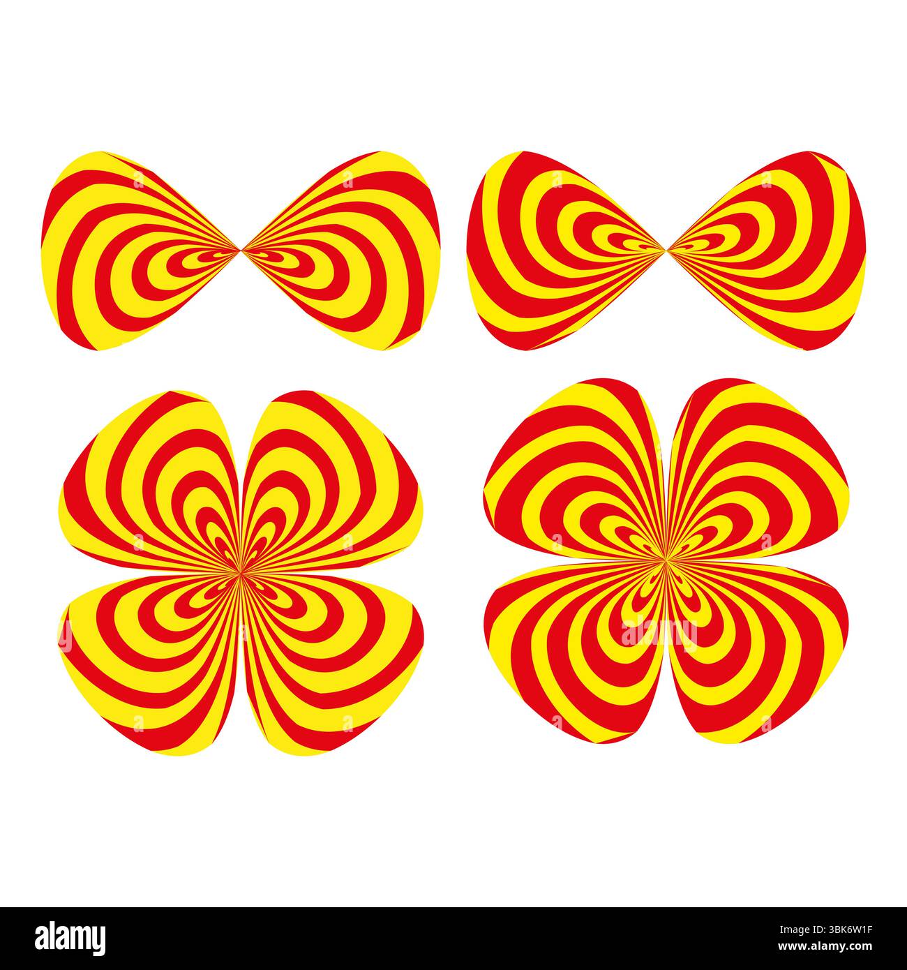Swirl flower icon. Red yellow shape. Abstract petal design. Vector ...