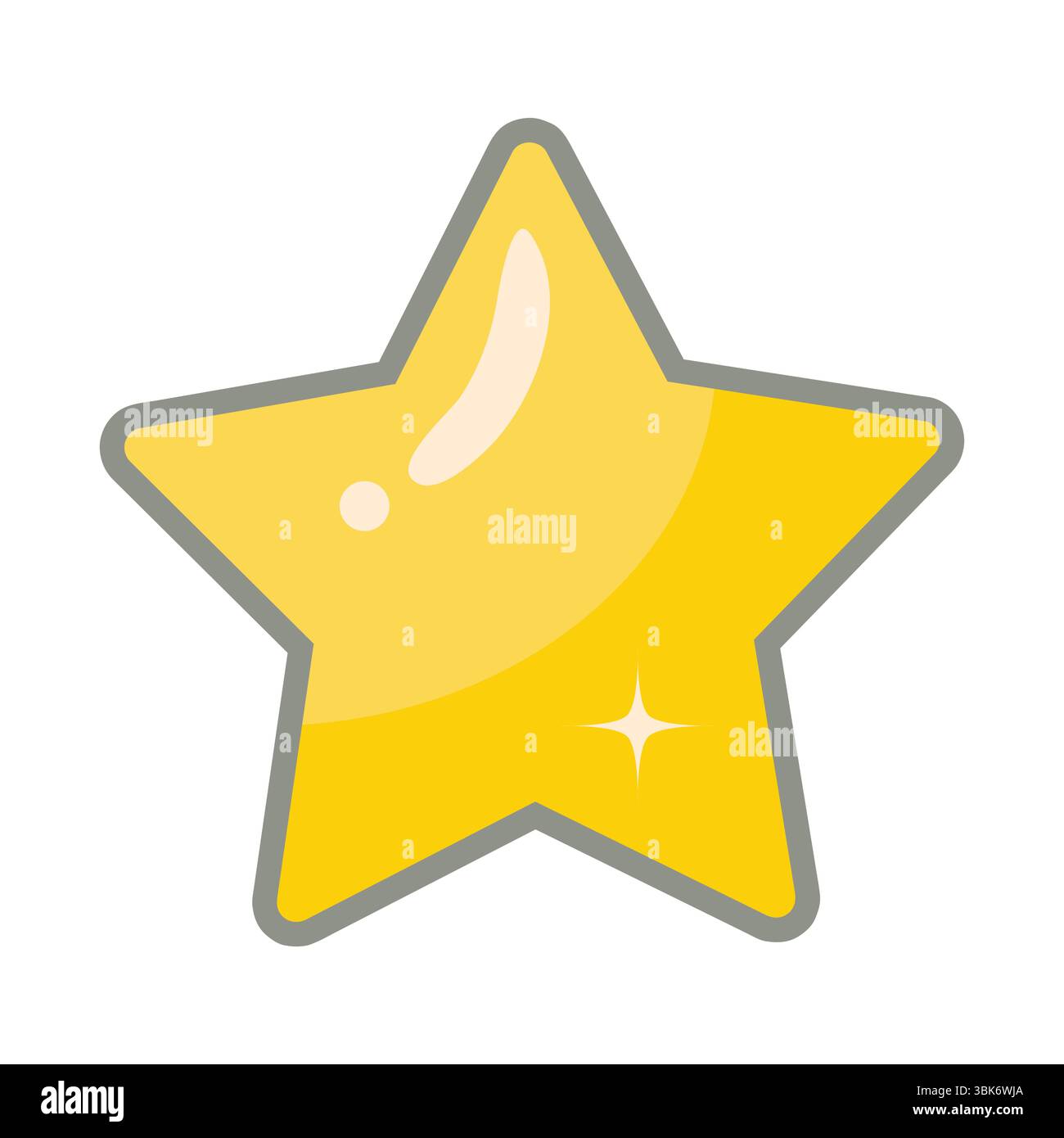 Vector Yellow Star In Cartoon Style Design Stock Vector Image & Art - Alamy