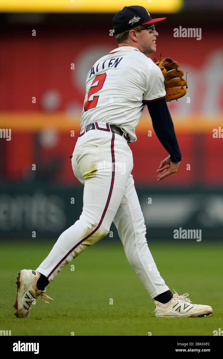 Atlanta Braves shortstop Nick Allen (2) fields the ball against New ...
