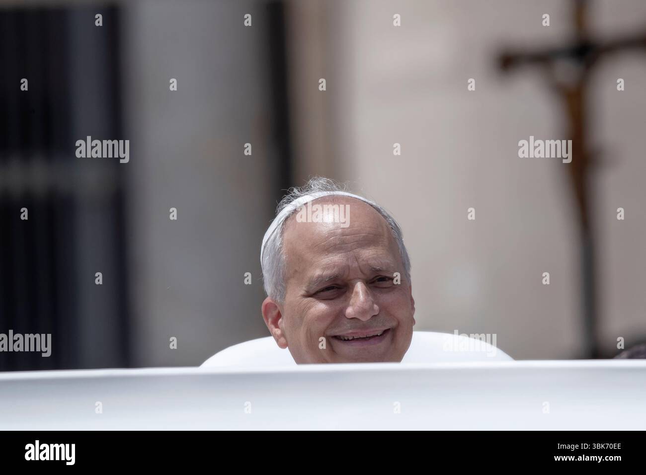Pope Leo XIV leaves at the end of his weekly general audience in St ...