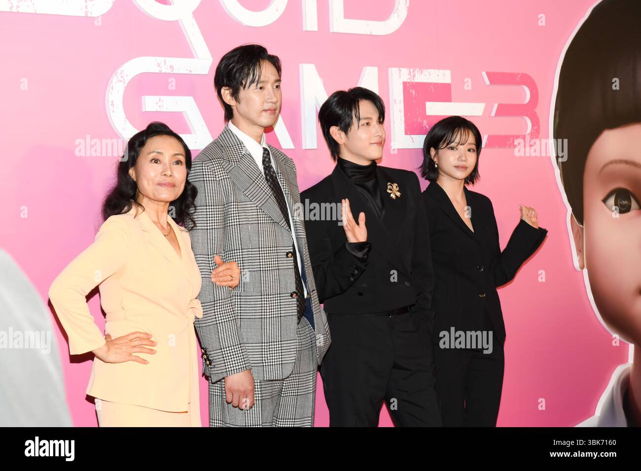 Kang Ae-sim, Park Sung-hoon, Yim Si-wan and Jo Yu-ri attend the "Squid ...