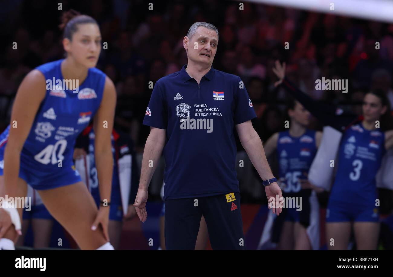 (250618) -- BELGRADE, June 19, 2025 (Xinhua) Serbia's head coach Zoran ...