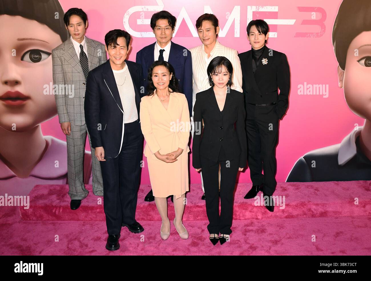 New York, NY, USA. 18th June, 2025. ark Sung-hoon, Lee Jung-jae, Hwang Dong-hyuk, Kang Ae-shim ...