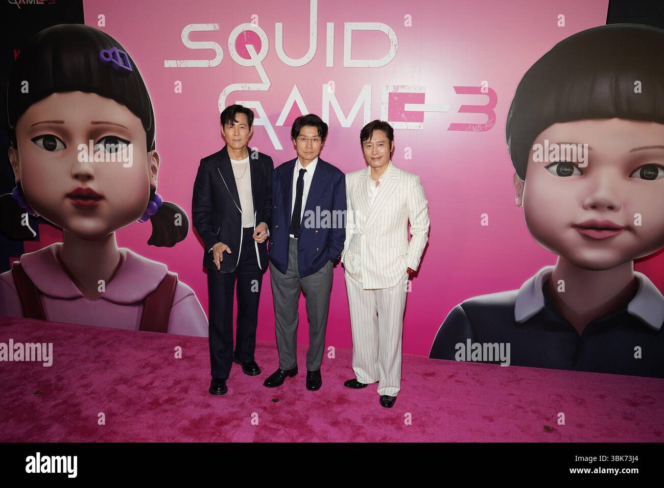 Ny. 18th June, 2025. Lee Jung-jae, Hwang Dong-hyuk, Lee Byung-hun at arrivals for SQUID GAME ...