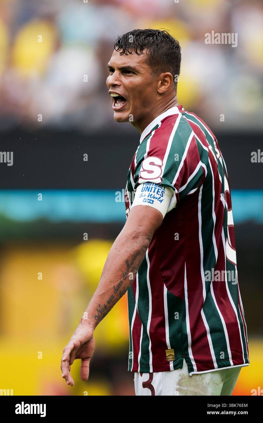 Thiago Silva of Fluminense FC reacts during the FIFA Club World Cup ...