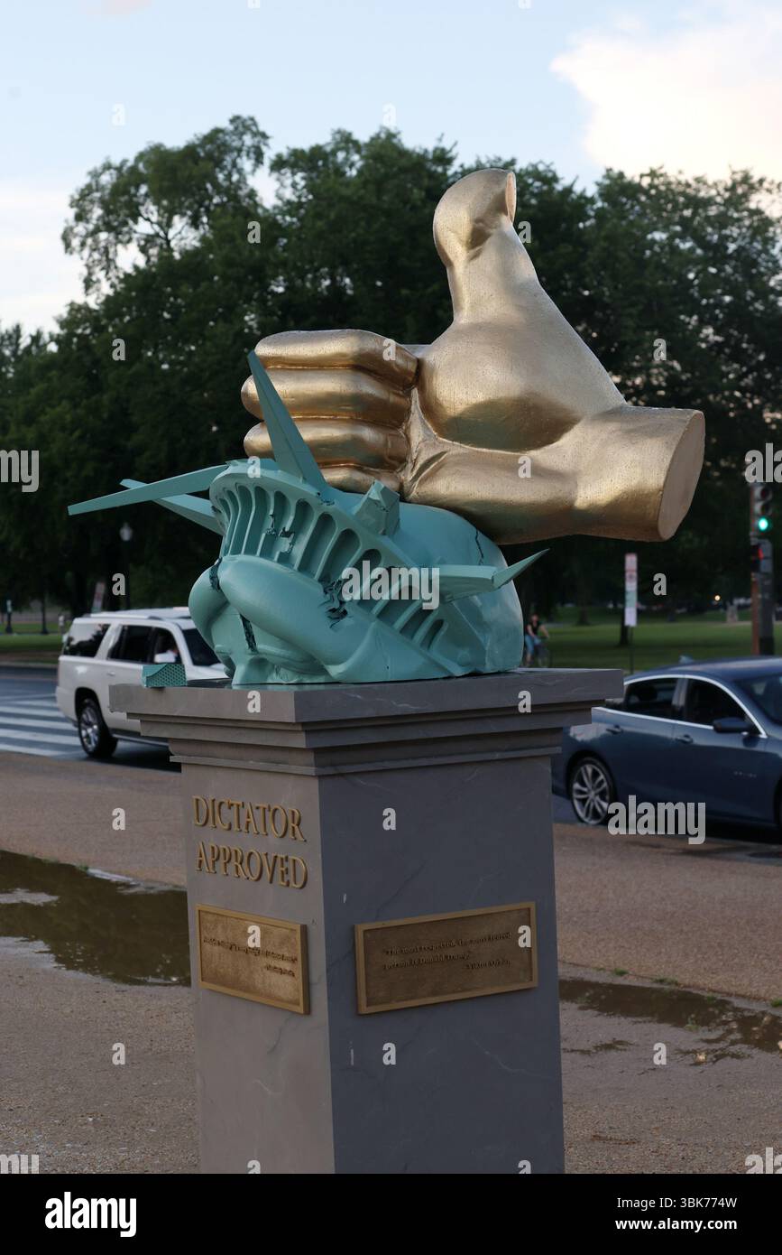 WASHINGTON, D.C. - JUNE 18: View of the Eight-foot-tall 'Dictator Approved' sculpture at the ...