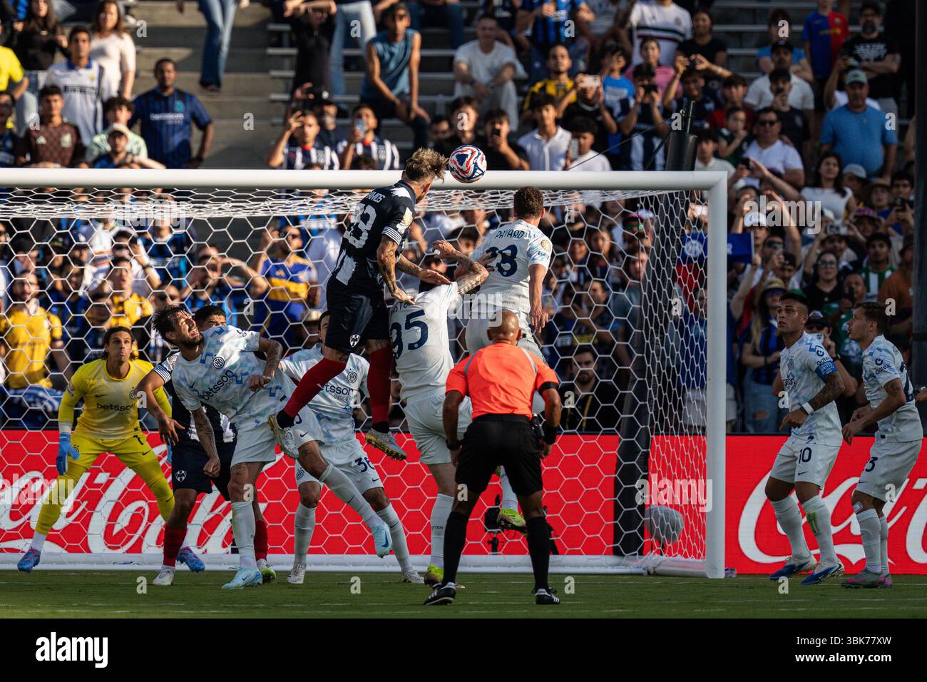 Monterrey defender Sergio Ramos (93) scores on a header from a corner ...
