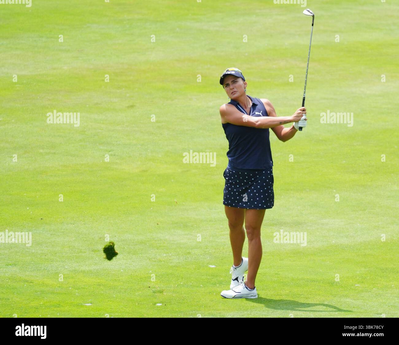 GRAND RAPIDS, MI - JUNE 15: LPGA golfer Lexi Thompson plays her second shot on the 14th hole ...