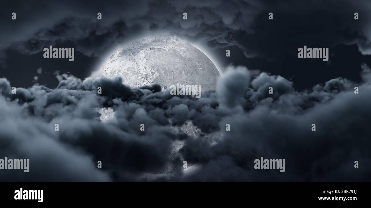 Night moody sky hide moon hi-res stock photography and images - Alamy