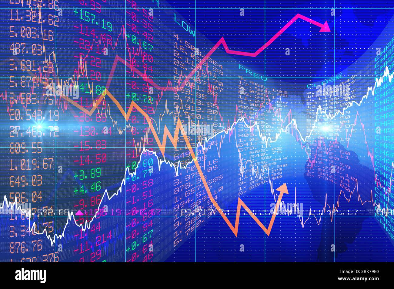 Financial data visualization is being shown on 3D dashboard with ...