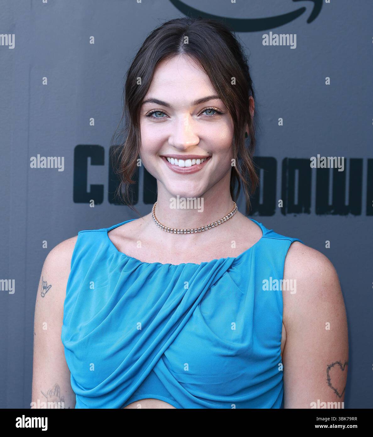 Violett Beane arrives at The Countdown Premiere held at The Harmony ...