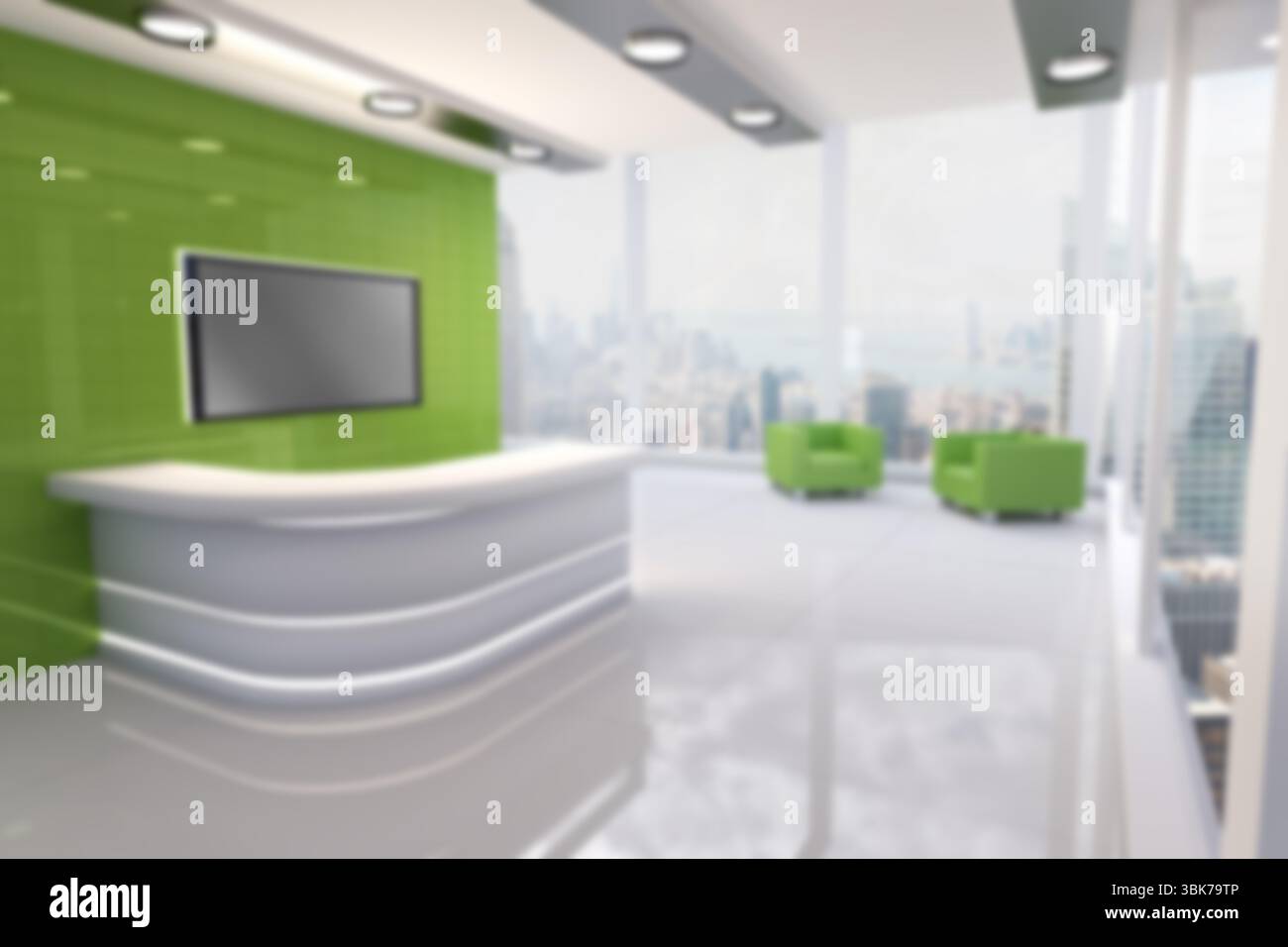 Interior of modern building with reception counter Stock Photo - Alamy