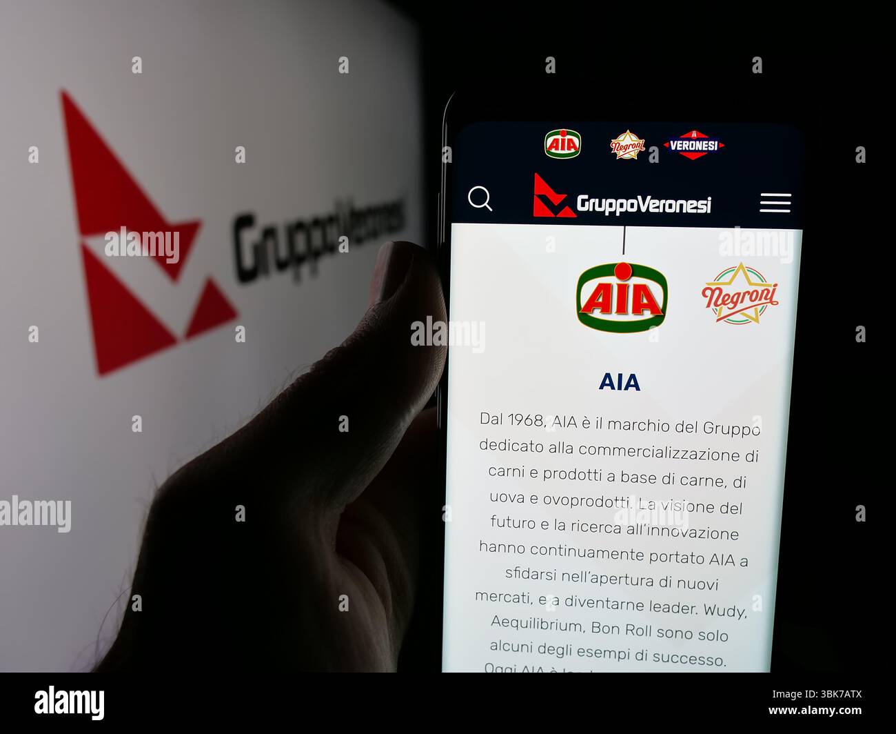 In this photo illustration, a cellphone with the webpage of Italian ...