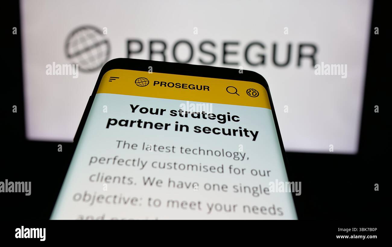 In this photo illustration, a mobile phone with the website of company ...