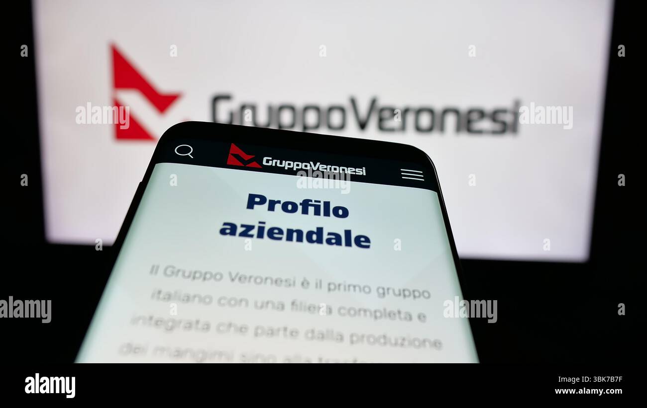 In this photo illustration, a mobile phone with the website of Italian ...