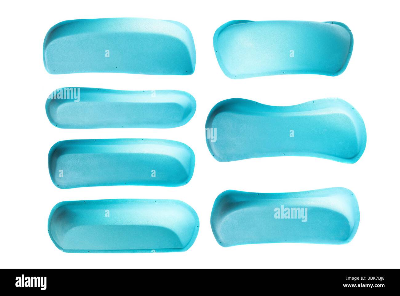 Set of blue climbing volumes with rounded edges and elongated shapes ...