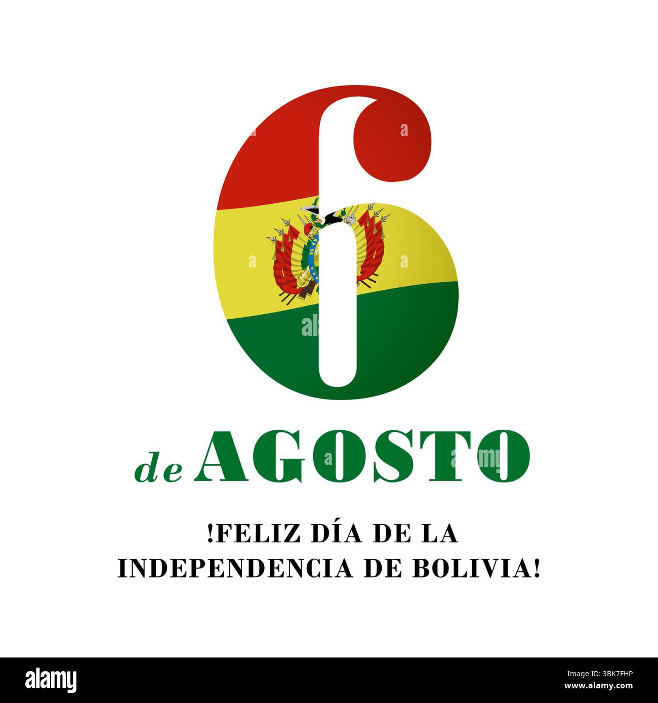 6 de Agosto, Feliz dia de la de Independencia de Bolivia holiday banner ...