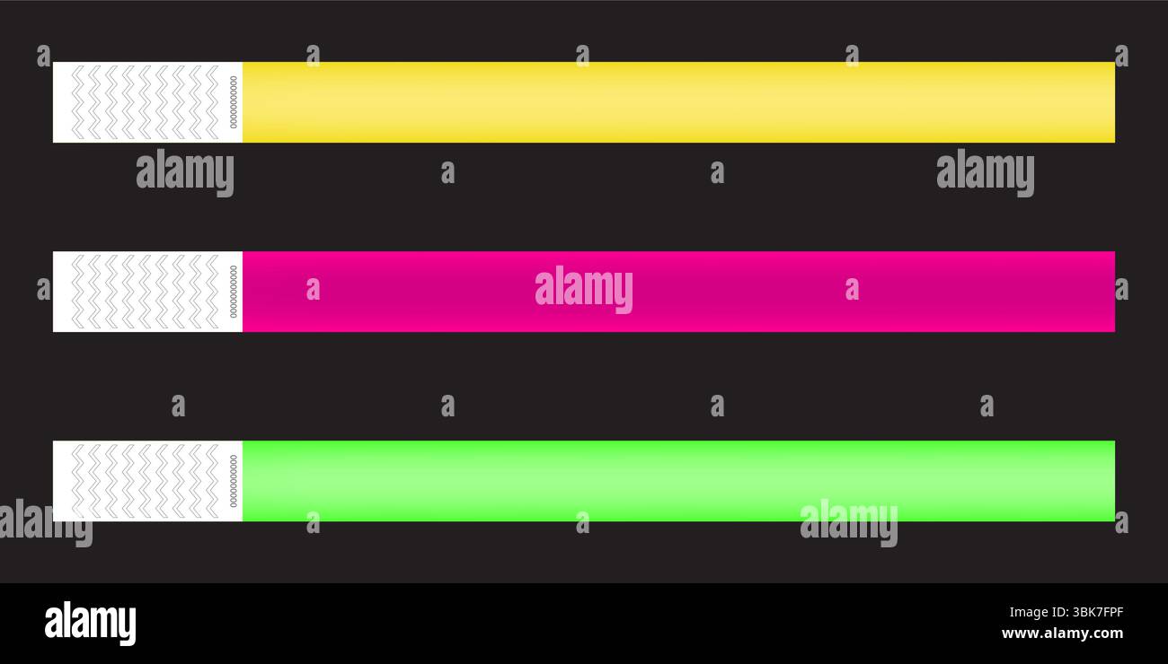 Paper event bracelet mockup. Patient identification band. Admission ...