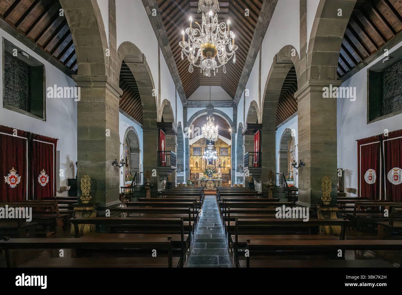 Interior of a Historic Portuguese Church with Elegant Chandeliers ...