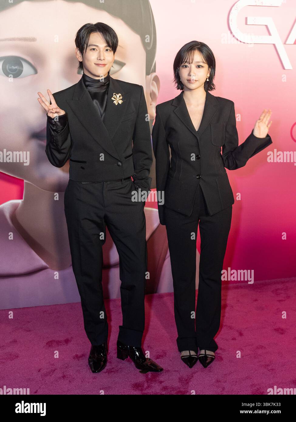 New York, USA. 18th June, 2025. Yim Si-wan and Jo Yu-ri attend Premiere of Netflix's 'Squid Game ...