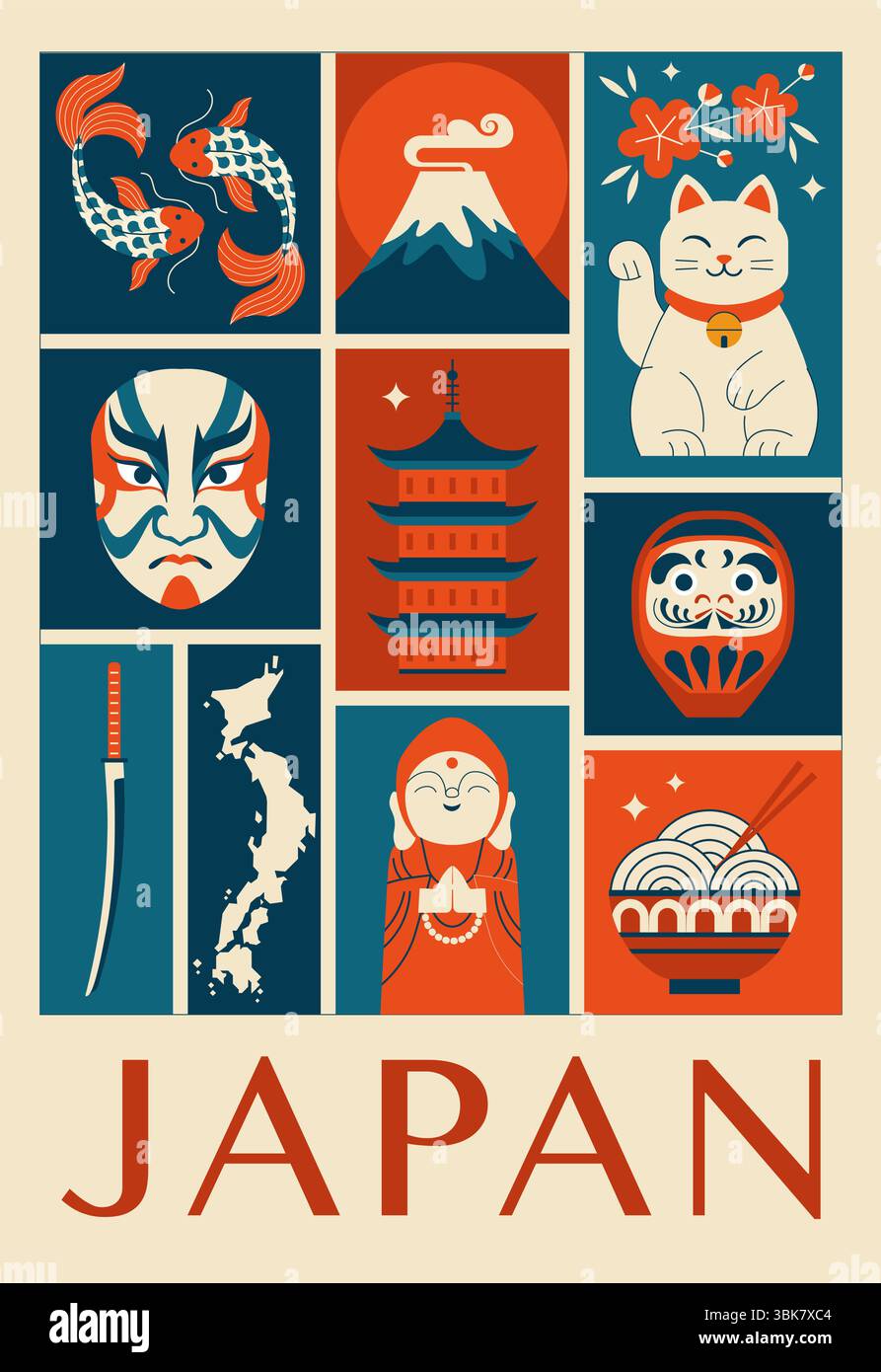 Japanese vintage map Stock Vector Images - Alamy