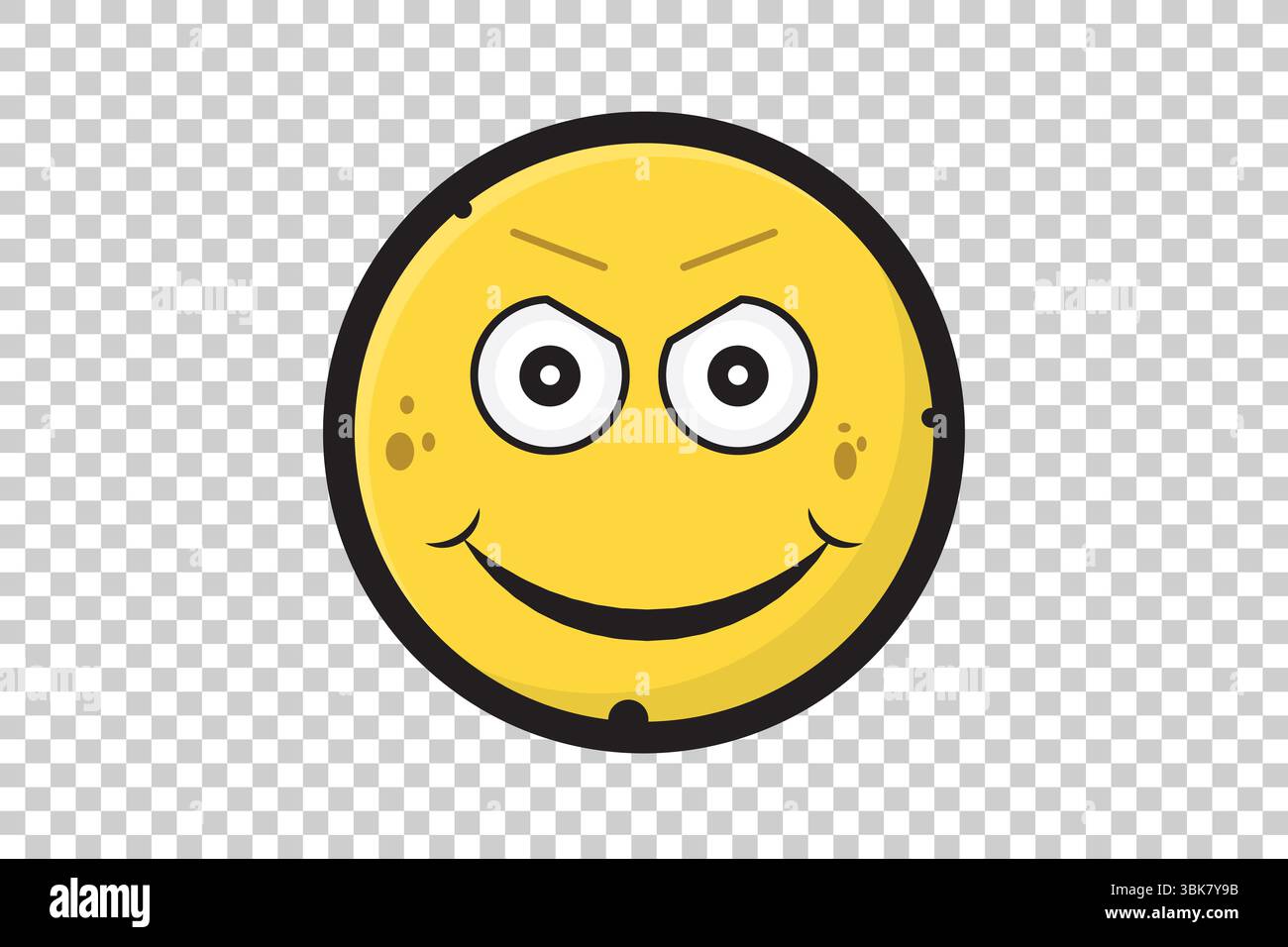Vector illustration of yellow cartoon emoticon character with ...