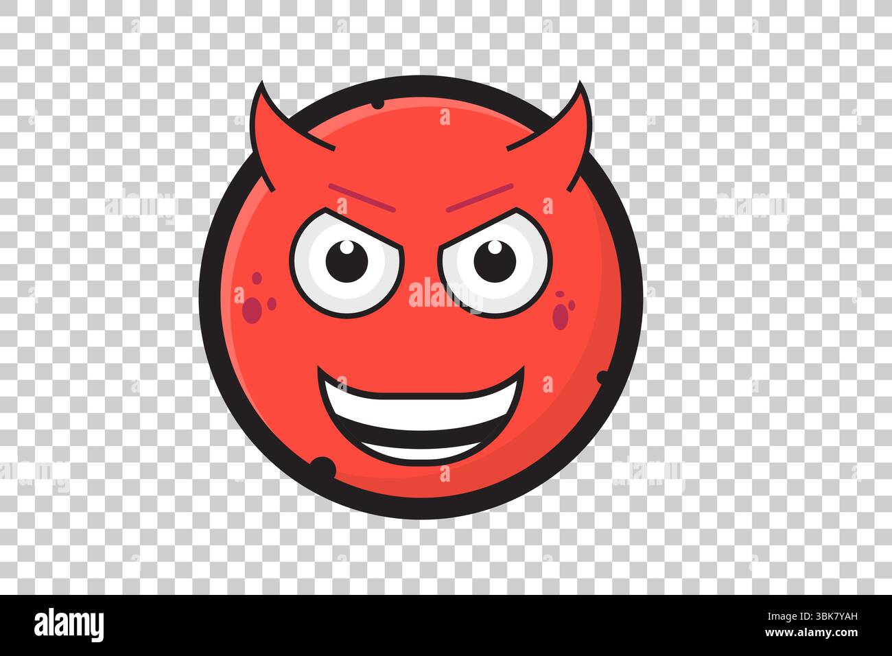 Vector illustration of yellow cartoon emoticon character with ...
