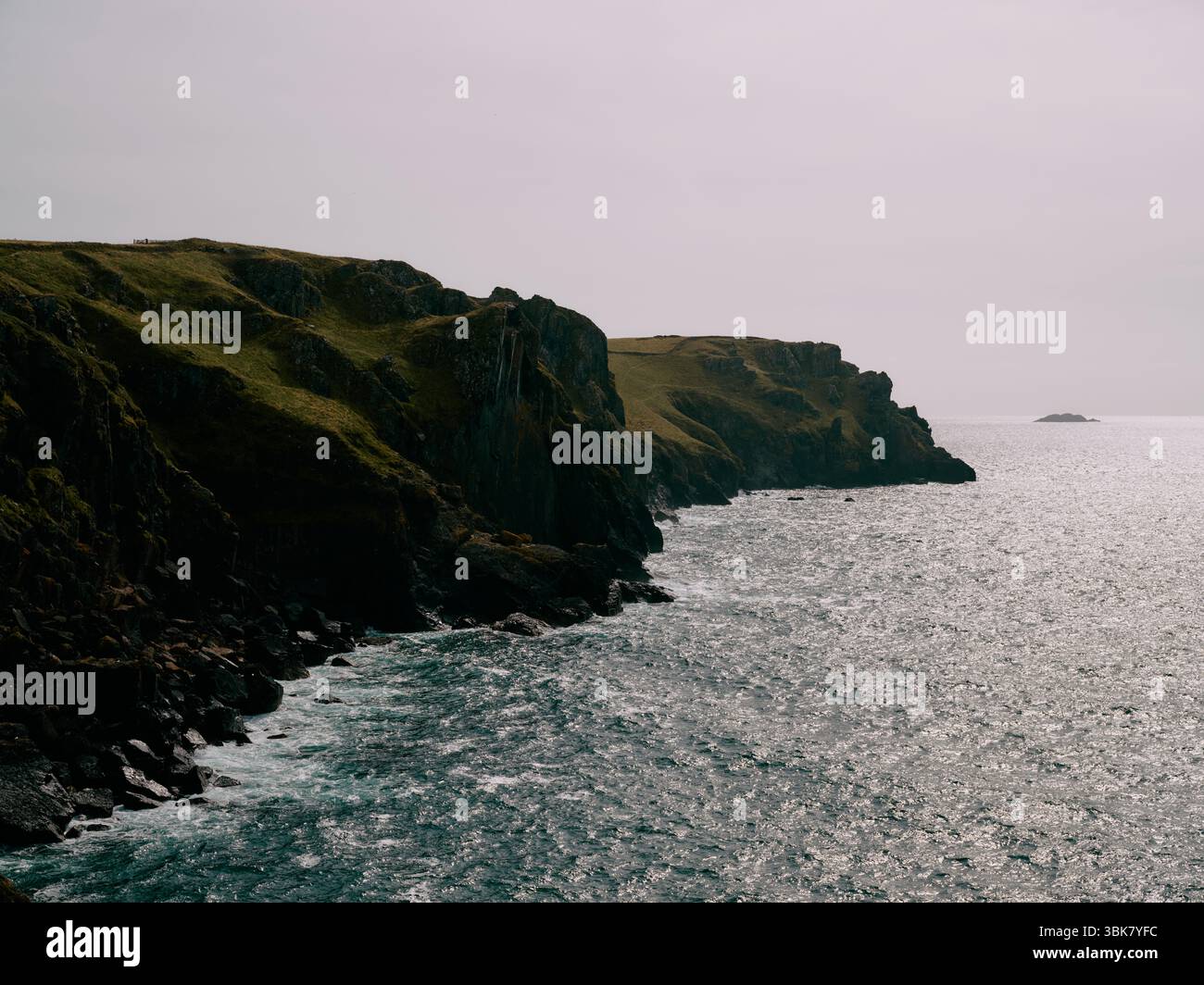 Dramatic cliff and sea minimal landscape - land sea background Stock ...