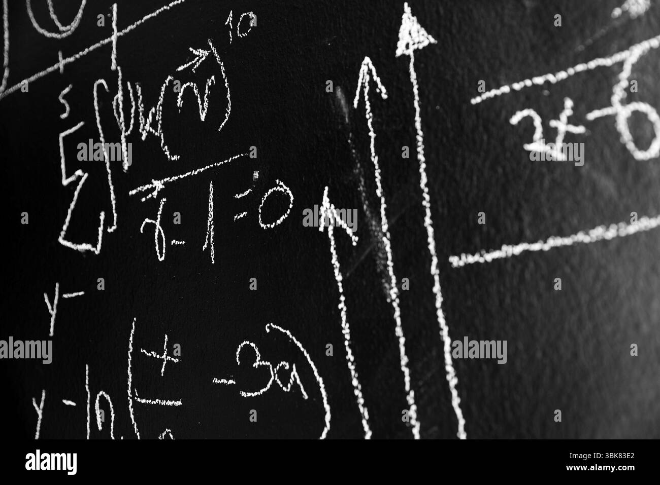 Blackboard chalkboard mathematics formulas Black and White Stock Photos ...