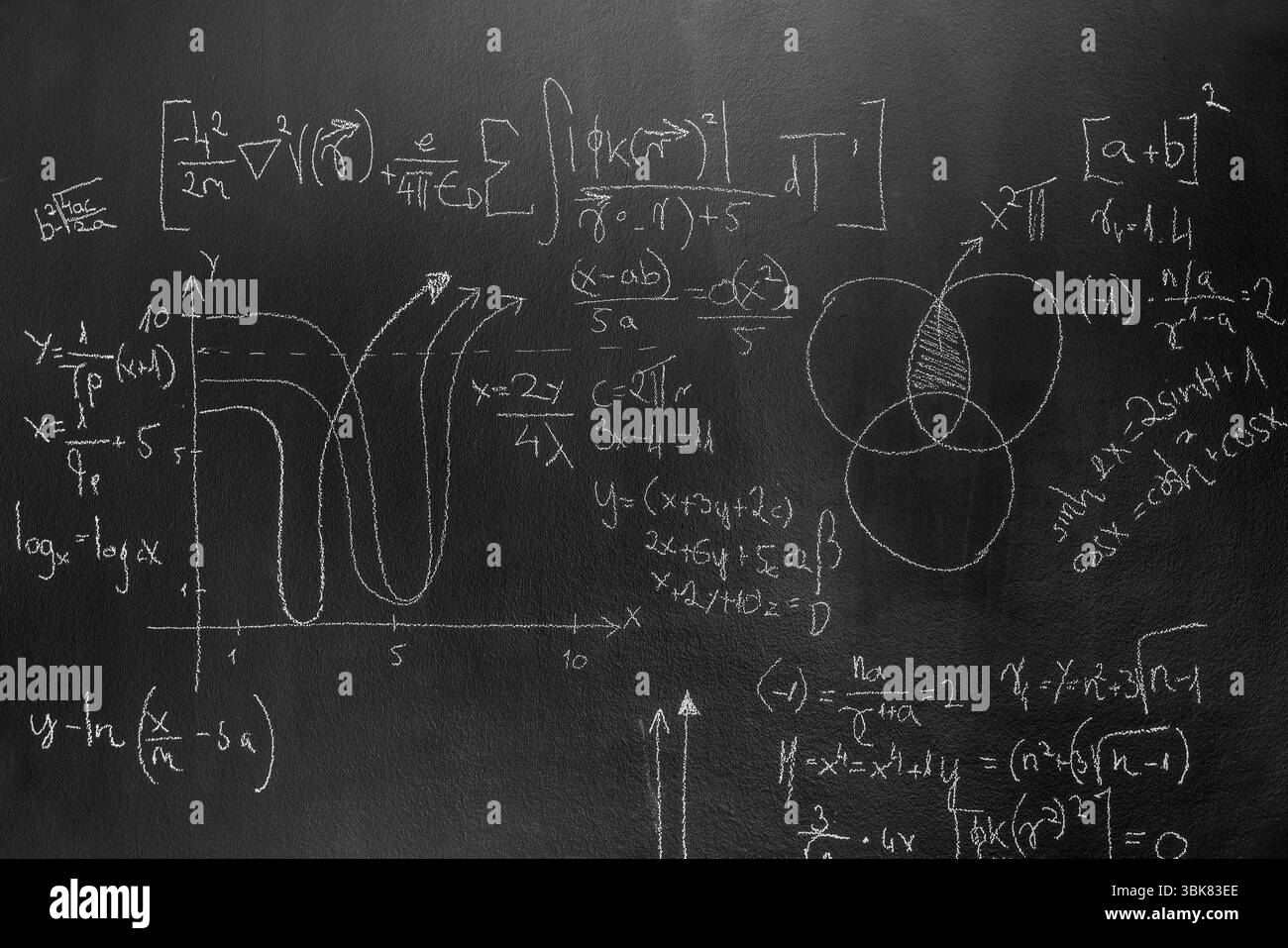 Student writing math equation on Black and White Stock Photos & Images ...