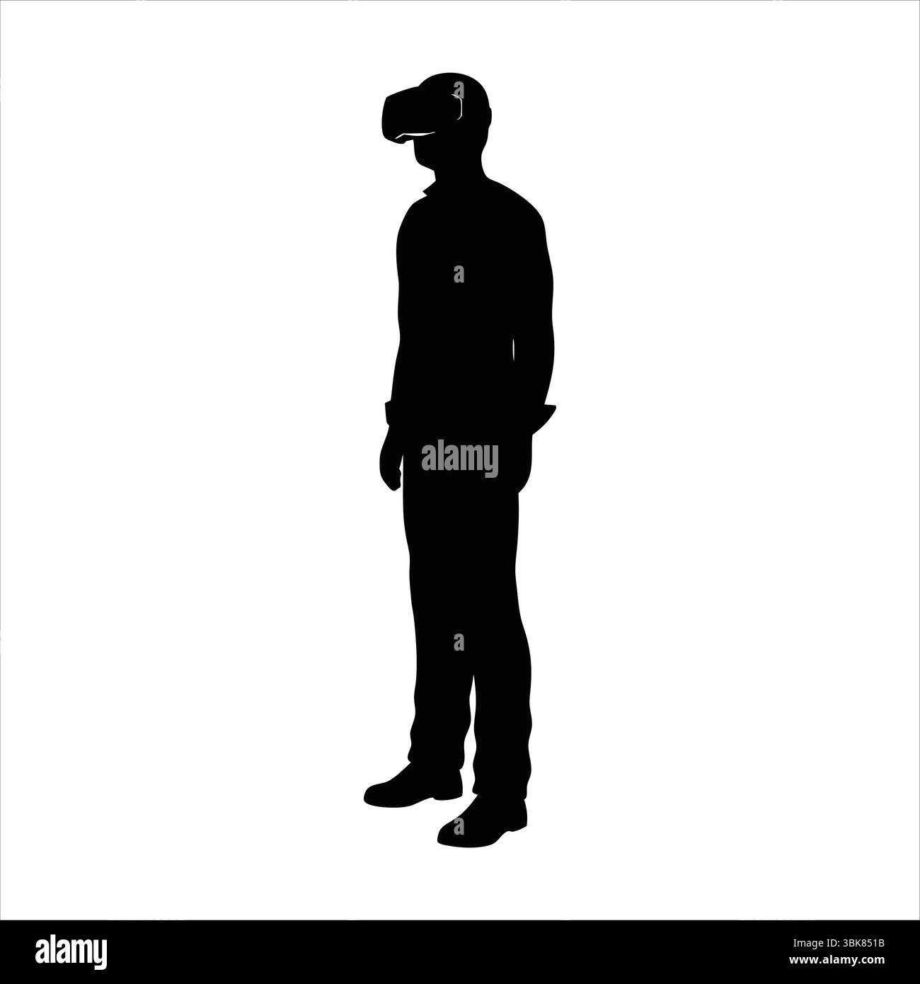 Person Using VR Headset Silhouette - Virtual Reality Experience ...