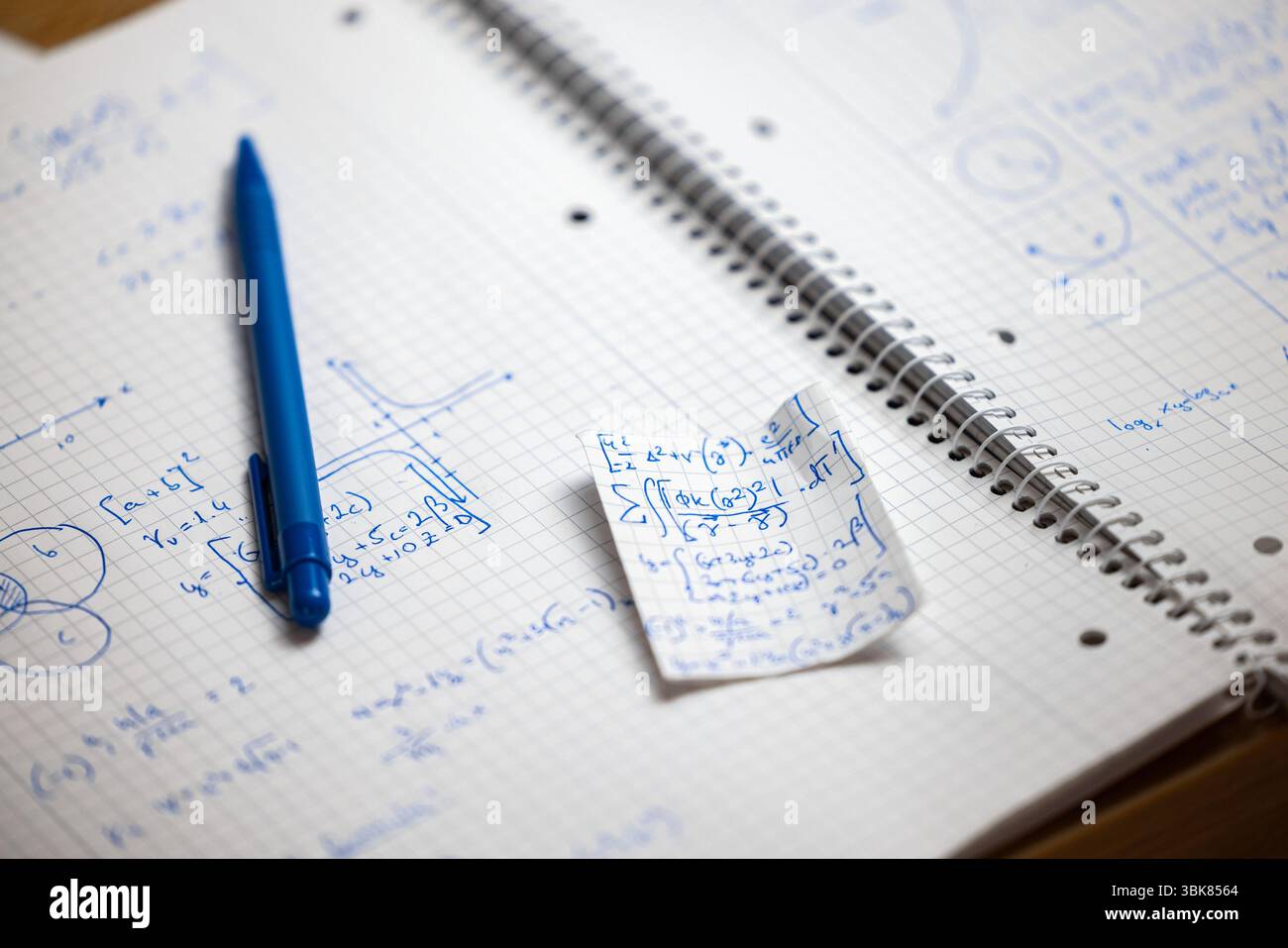 Math handwriting in notebook close up Stock Photo - Alamy