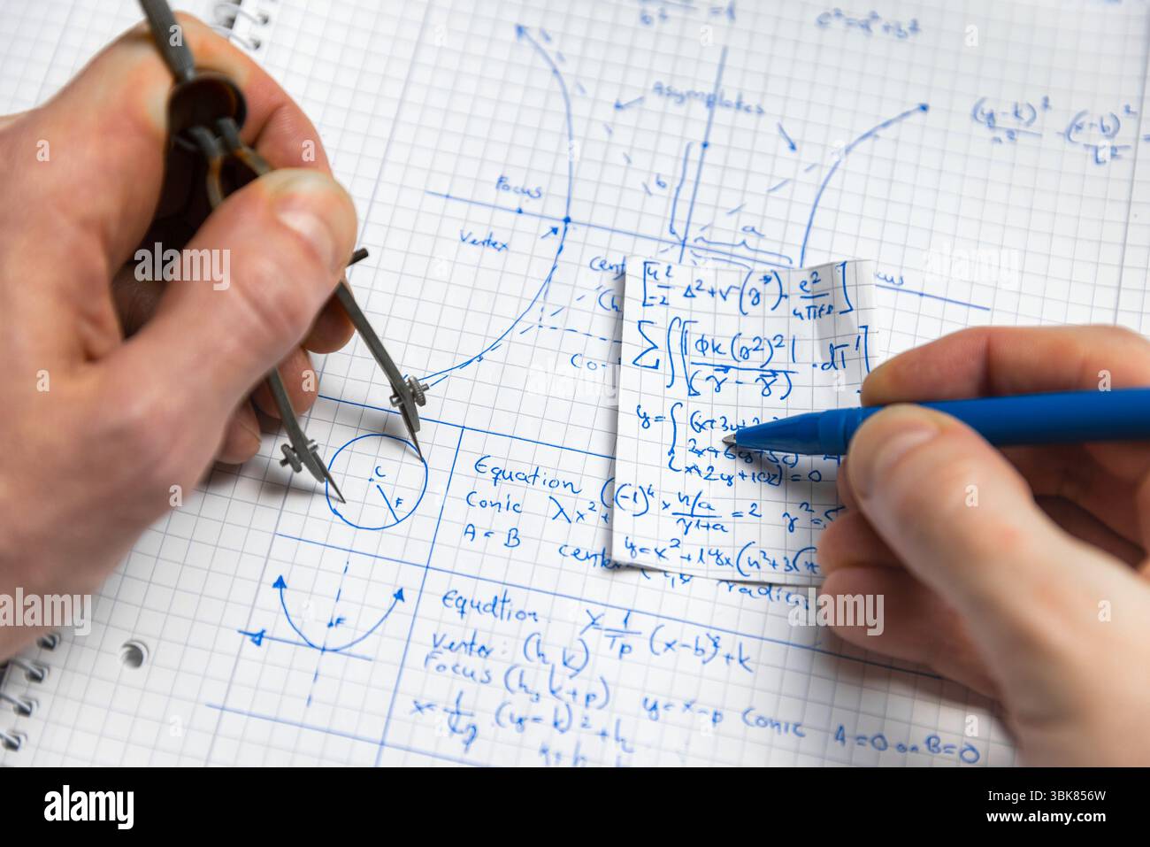 Math handwriting in notebook close up Stock Photo - Alamy