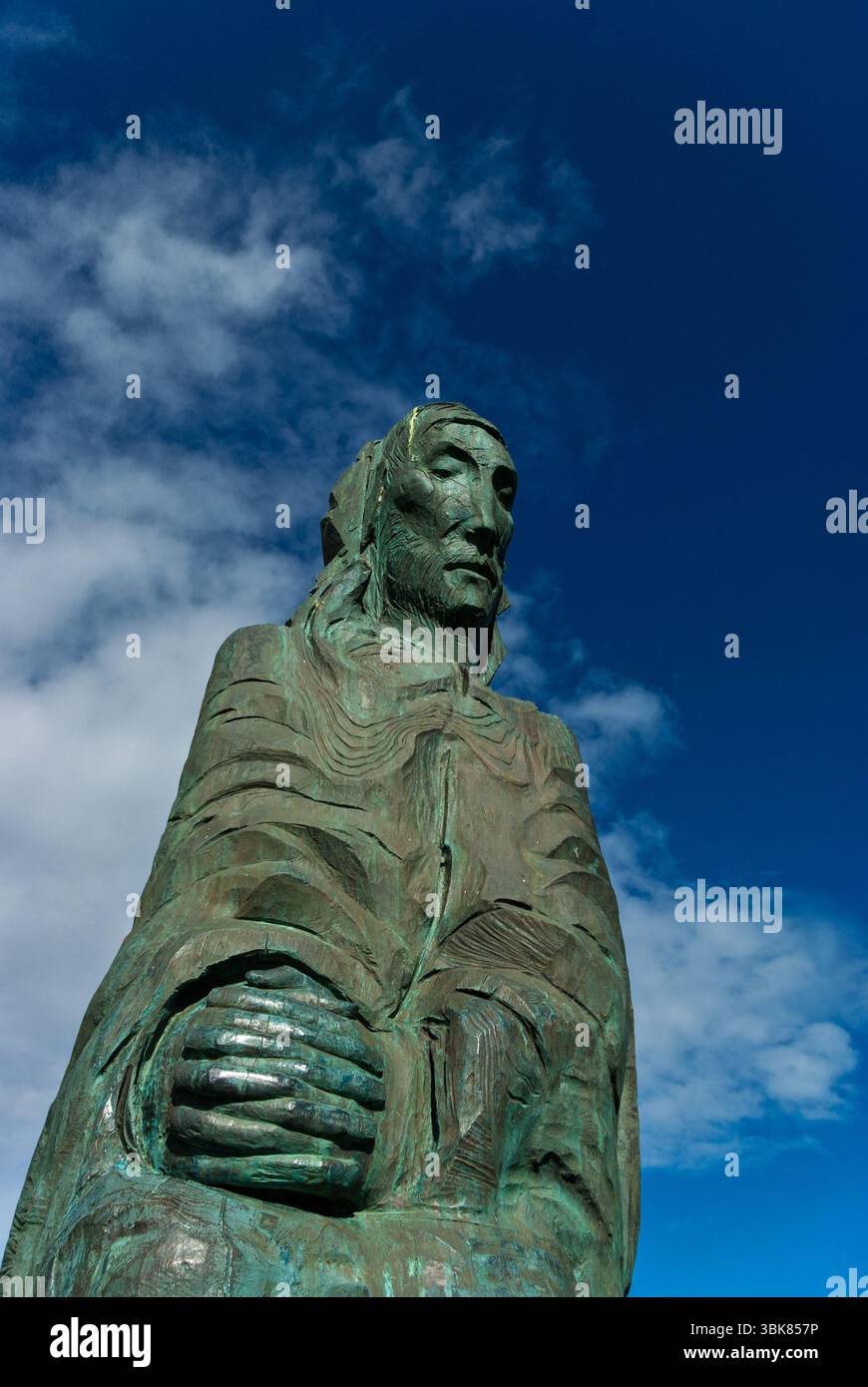 Statue of St Cuthbert, Lindisfarne Priory, Holy Island, Northumberland ...